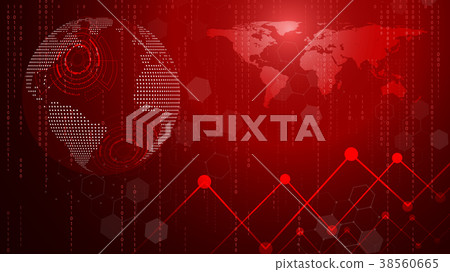 Red technology circle and computer abstract - Stock Illustration ...