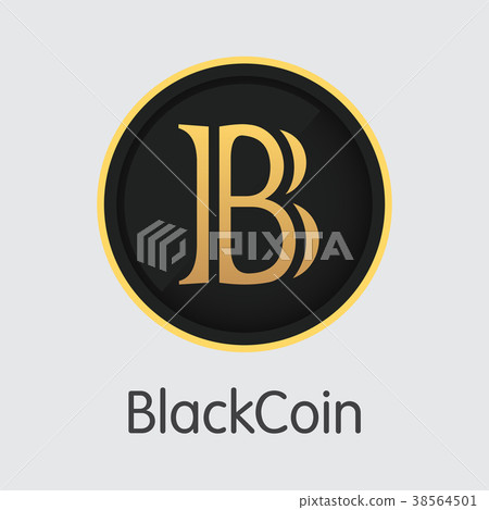 Blackcoin - Blockchain Cryptocurrency Graphic - Stock Illustration ...