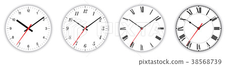 Four different clock faces over white - Stock Illustration [38568739 ...