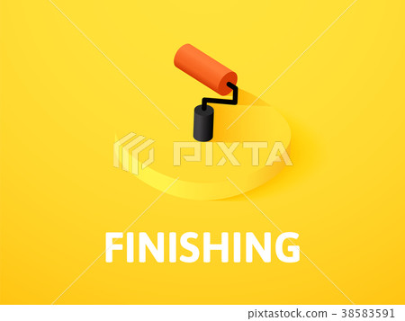Finishing isometric icon, isolated on color-插圖素材 [38583591] - PIXTA圖庫