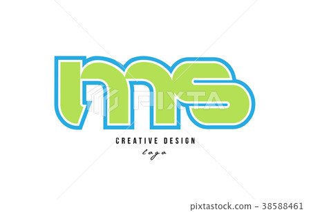 blue green alphabet letter ms m s logo icon design - Stock Illustration ...