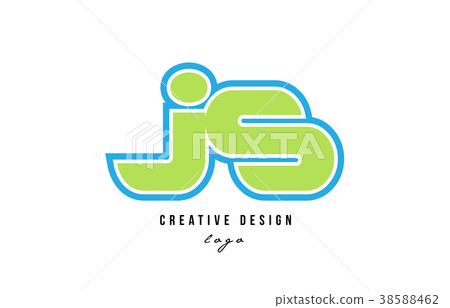 blue green alphabet letter js j s logo icon design - Stock Illustration ...