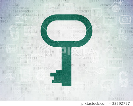 Safety concept: Key on Digital Data Paper - Stock Illustration ...