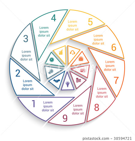 Template for info-grapchics 9 cyclic processes - Stock Illustration ...