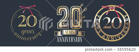 20 years anniversary vector icon, logo set - Stock Illustration ...
