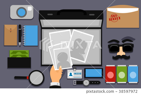 Hand Spy Agent Briefcase Materials Illustration - Stock Illustration ...