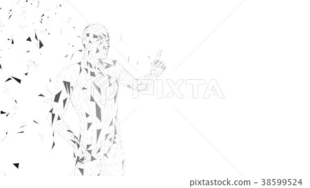 Conceptual abstract man pointing finger up - Stock Illustration ...