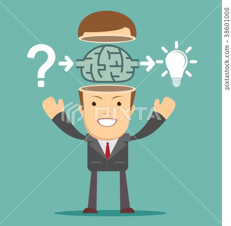 Businessman select Solutions. Business concept - Stock Illustration ...