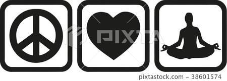 peace_love_yoga_1c.eps - Stock Illustration [38601574] - PIXTA