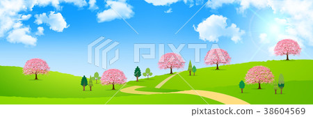 Sakura spring flower background - Stock Illustration [38604569] - PIXTA