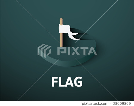 Flag isometric icon, isolated on color background - Stock Illustration ...