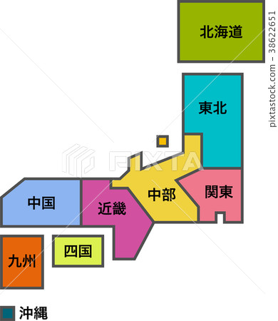Japan-local distribution map - Stock Illustration [38622651] - PIXTA