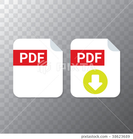 vector flat PDF file icon and vector pdf download - Stock Illustration ...
