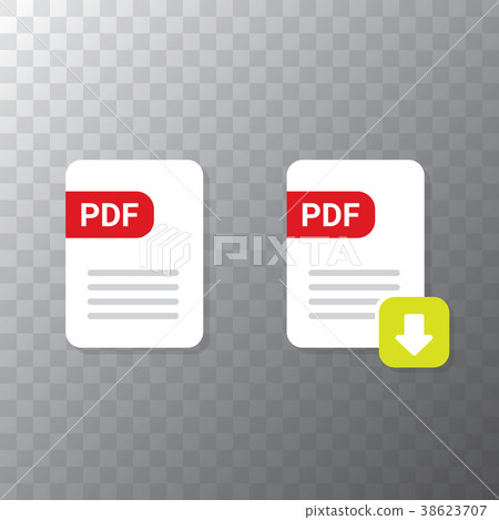 vector flat PDF file icon and vector pdf download - Stock Illustration ...