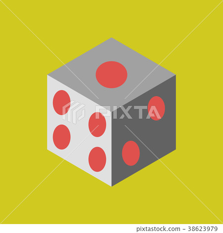 Dice flat design isolated. dice casino gambling - Stock Illustration ...