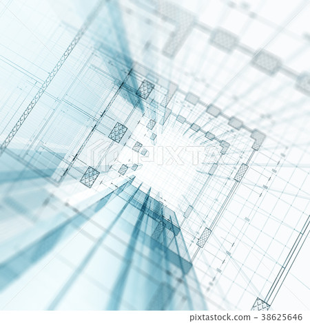 Architecture blueprint 3d rendering - Stock Illustration [38625646] - PIXTA