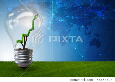 Green energy concept with green line graph in - Stock Illustration ...