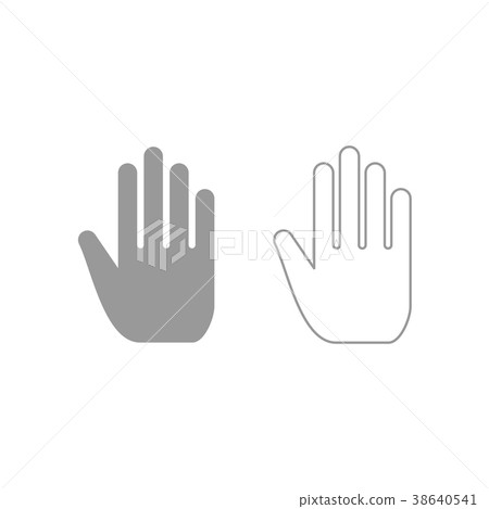Open human hand icon. Grey set . - Stock Illustration [38640541] - PIXTA