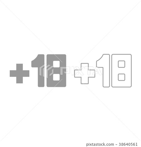 Plus eighteen +18 icon. Grey set . - Stock Illustration [38640561] - PIXTA