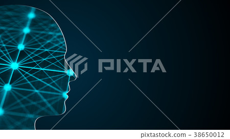 Abstract background with human head. Technology - Stock Illustration ...