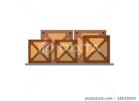 Wooden boxes on pallet vector icon - Stock Illustration [38659009] - PIXTA