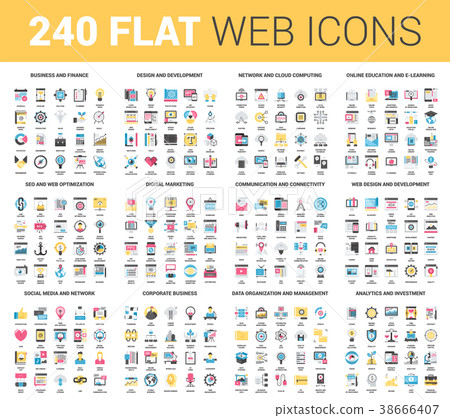 Flat Web Icons - Stock Illustration [38666407] - PIXTA
