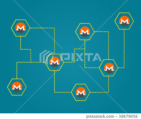 Cryptocurrency monero technology concept - Stock Illustration [38679056 ...