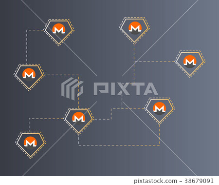Cryptocurrency monero technology background - Stock Illustration ...