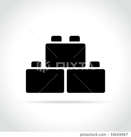 blocks icon on white background - Stock Illustration [38689967] - PIXTA