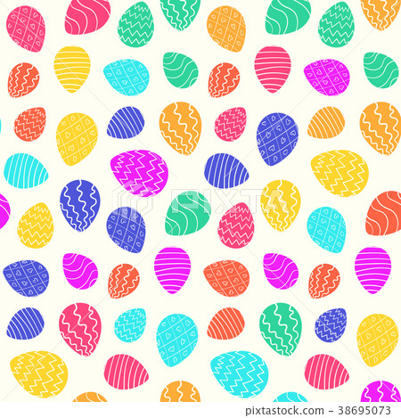 Spring bright color Easter pattern with eggs - Stock Illustration ...