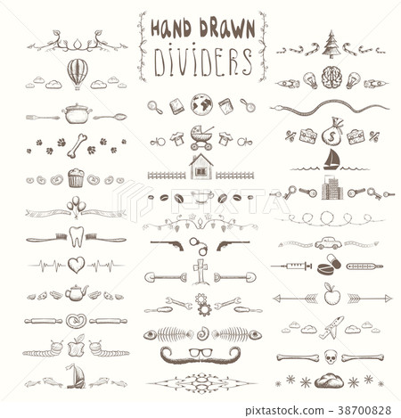 Hand drawn borders and page dividers - Stock Illustration [38700828 ...