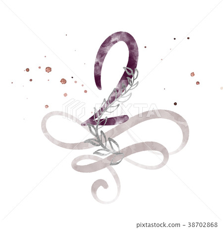 Calligraphic number two 2 vintage isolated on - Stock Illustration ...