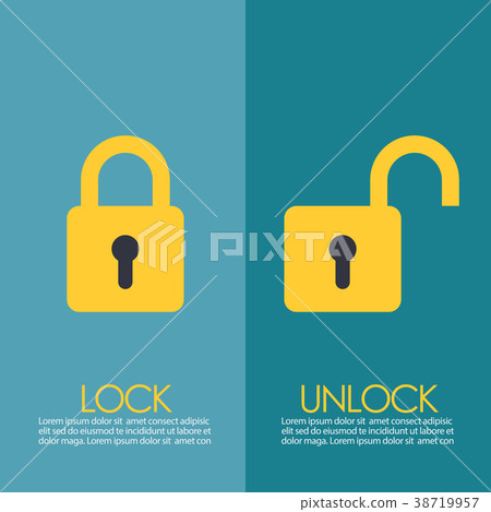 lock and unlock infographic - Stock Illustration [38719957] - PIXTA