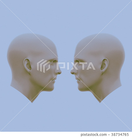 two male heads facing each other - Stock Illustration [38734765] - PIXTA