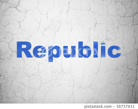 Political concept: Republic on wall background - Stock Illustration ...