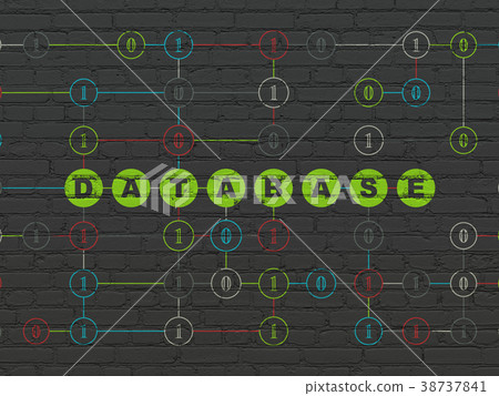 Database concept: Database on wall background - Stock Illustration ...