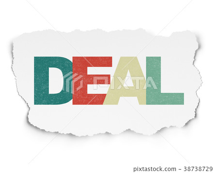 Finance concept: Deal on Torn Paper background - Stock Illustration ...
