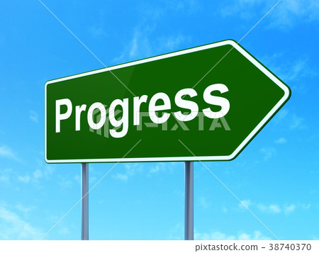 Business concept: Progress on road sign background - Stock Illustration ...