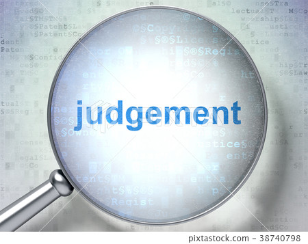 Law concept: Judgement with optical glass - Stock Illustration ...