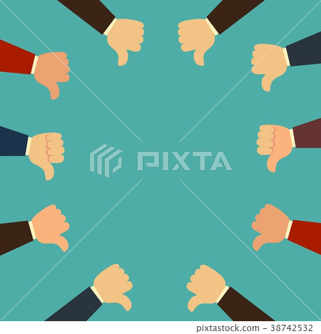 Group of Business man show dislike or unlike - Stock Illustration ...