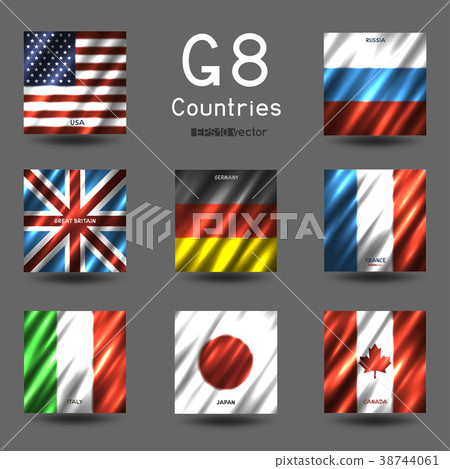G8 National flag icon set - Stock Illustration [38744061] - PIXTA