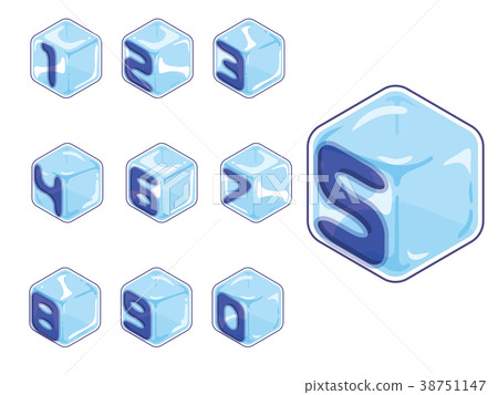 Numbers ice cubes style on white background - Stock Illustration ...