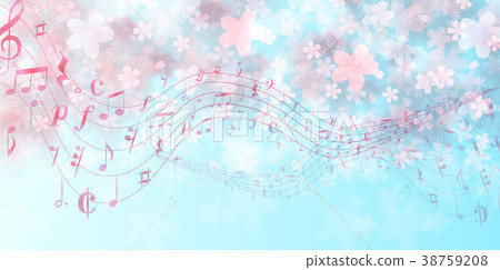 Sakura spring note background - Stock Illustration [38759208] - PIXTA