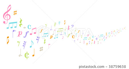 Musical notes musical score colorful background - Stock Illustration ...
