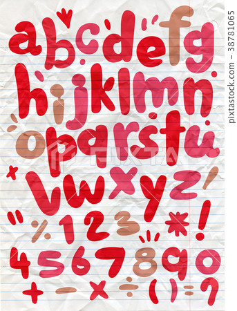 Hand drawn alphabet letter Marker handwritten font - Stock Illustration ...