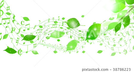 Fresh green leaf note background - Stock Illustration [38786223] - PIXTA