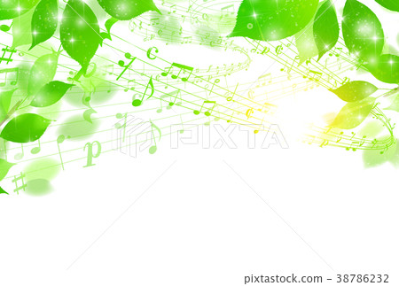 Fresh green leaf note background - Stock Illustration [38786232] - PIXTA