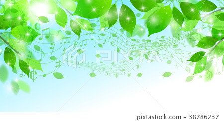 Fresh green leaf note background - Stock Illustration [38786237] - PIXTA