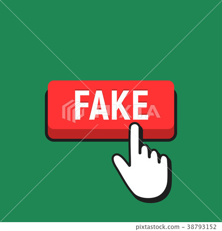 Hand Mouse Cursor Clicks the Fake Button.-插圖素材 [38793152] - PIXTA圖庫