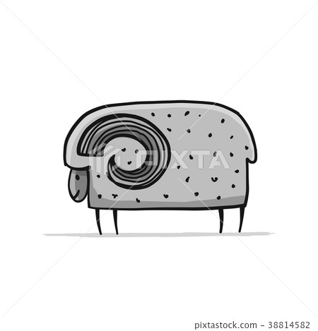 Cute ram, simple sketch for your design - Stock Illustration [38814582 ...